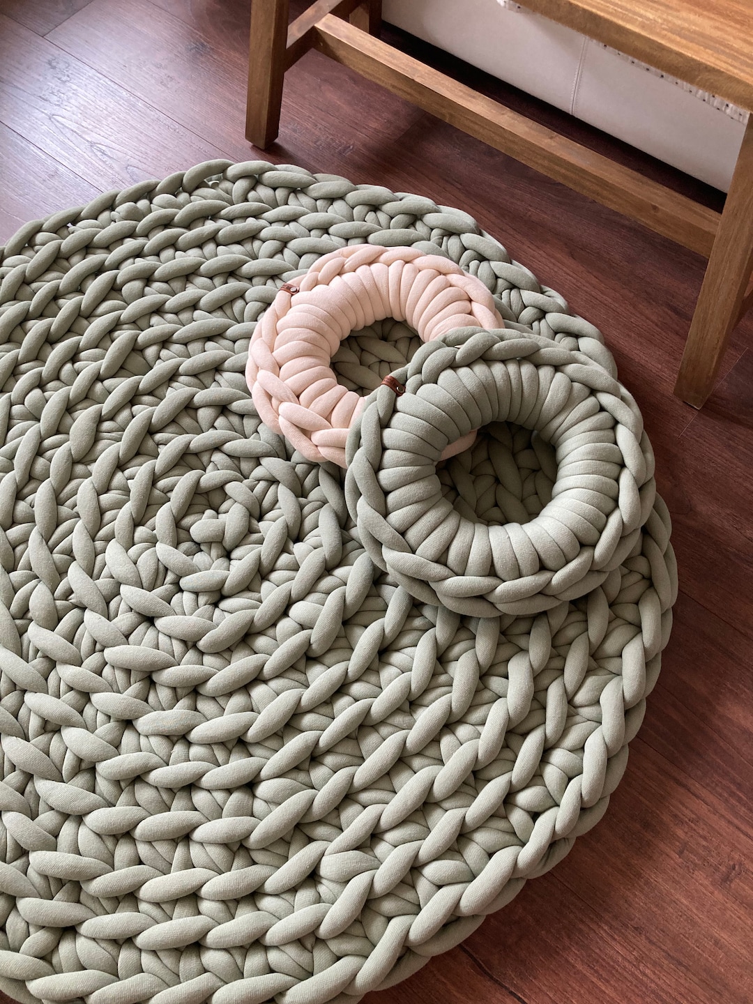 Coarse Knitted Rug, XXL Rug Made of Maxicotton - Etsy