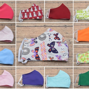 Colorful Design and Solid Color Print Fabric Masks Ships | Etsy