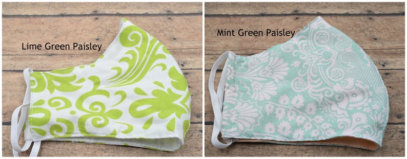 Colorful Design and Solid Color Print Fabric Masks Ships | Etsy