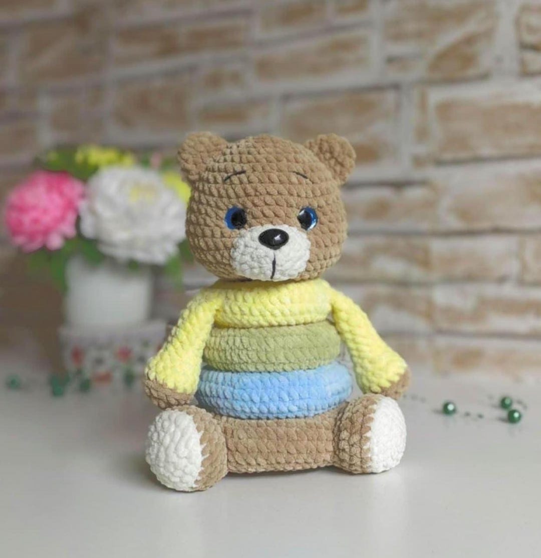 Crochet Teddy Bear Sorting Toy, Montessori Sorting Toy, Ready-made ...