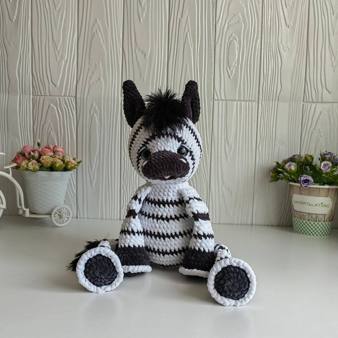 First Birthday Gift, Stuffed Animal Zebra Toy, Crochet Zebra, African ...