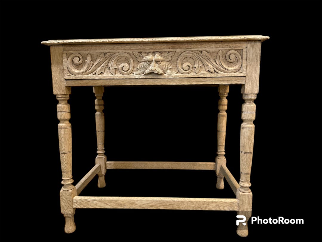 Rustic Oak Green Man Side Table Console Table 1 Drawer Side Table - Etsy