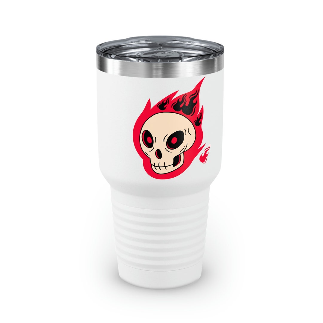 Flaming Skull Tumbler, 30oz - Etsy