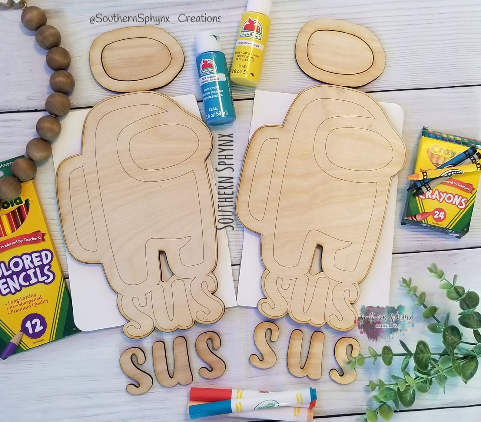 Among Us Sus Character Hand Drawn Laser Wood Cutout - Etsy