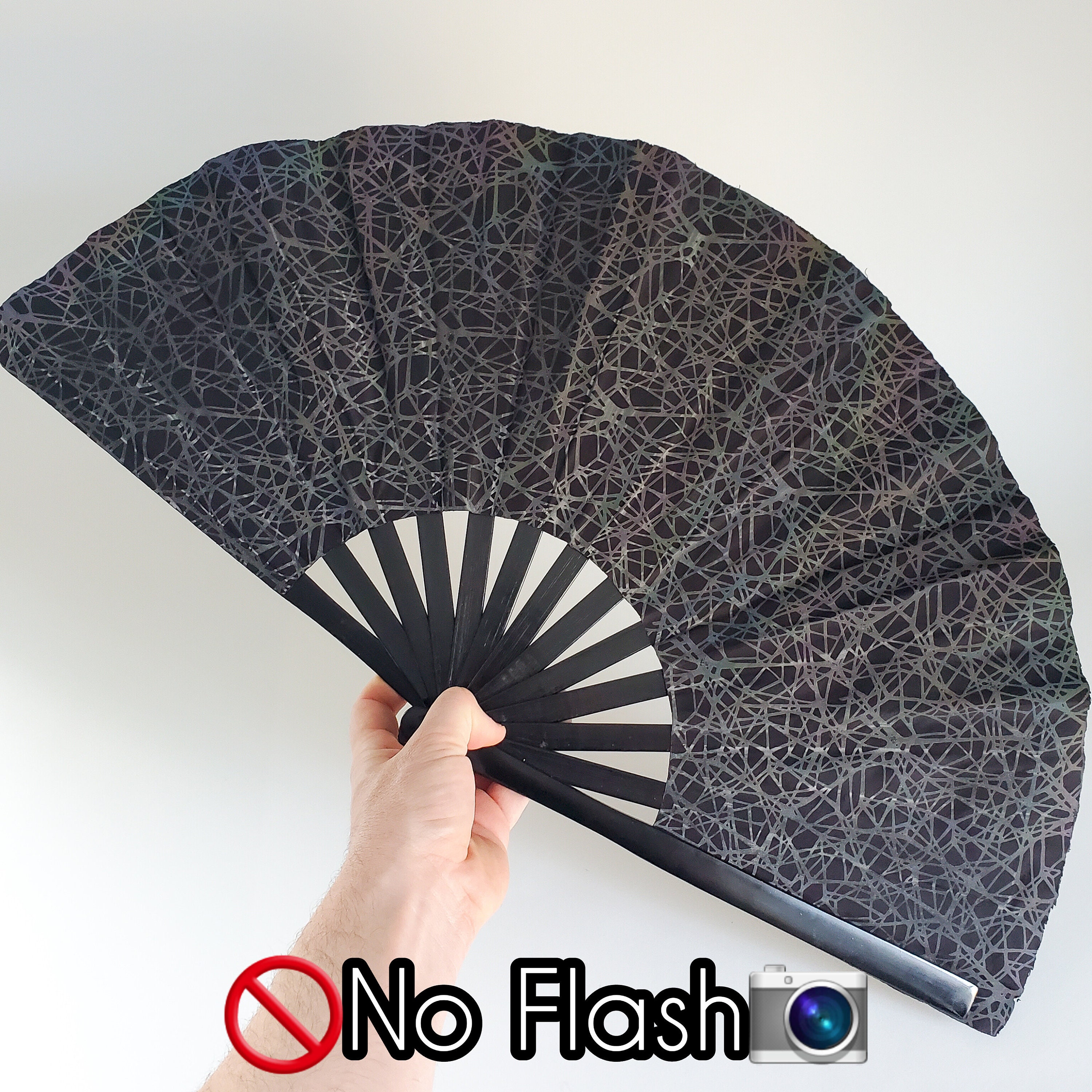 Reflective Hand Fan, Rave Hand Fan, Festival Hand Fan, Bamboo Folding ...