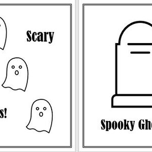 6 Page Halloween Themed Printable Coloring Pages for Children - Etsy
