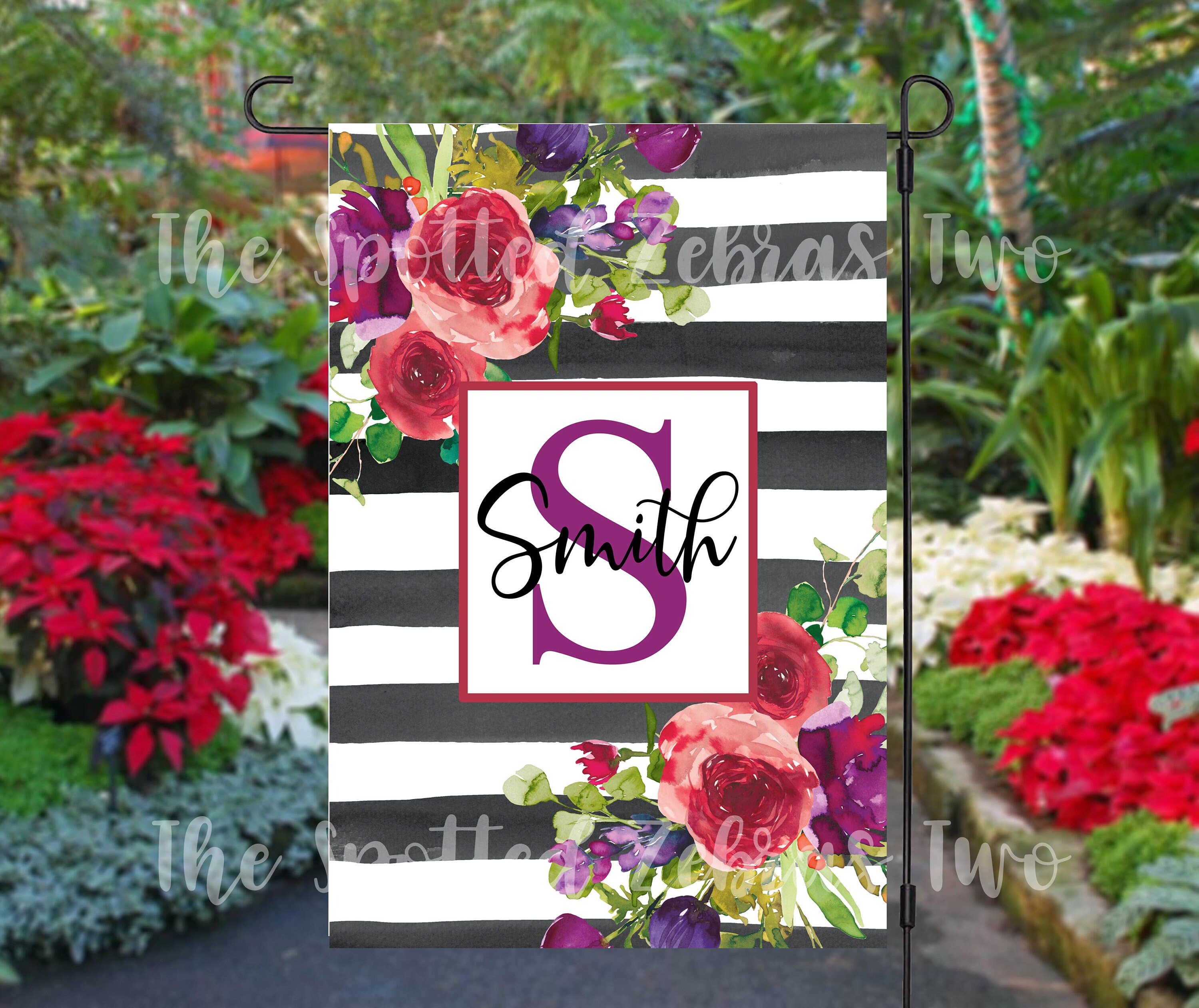Floral Garden Flag Design Sublimation Garden Flag Garden | Etsy