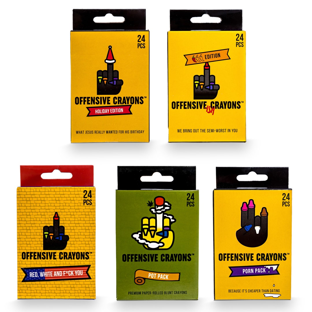 5 VALUE PACK Offensive Crayons: Funny Gag Gift, Humor, Gag Gift, Office ...