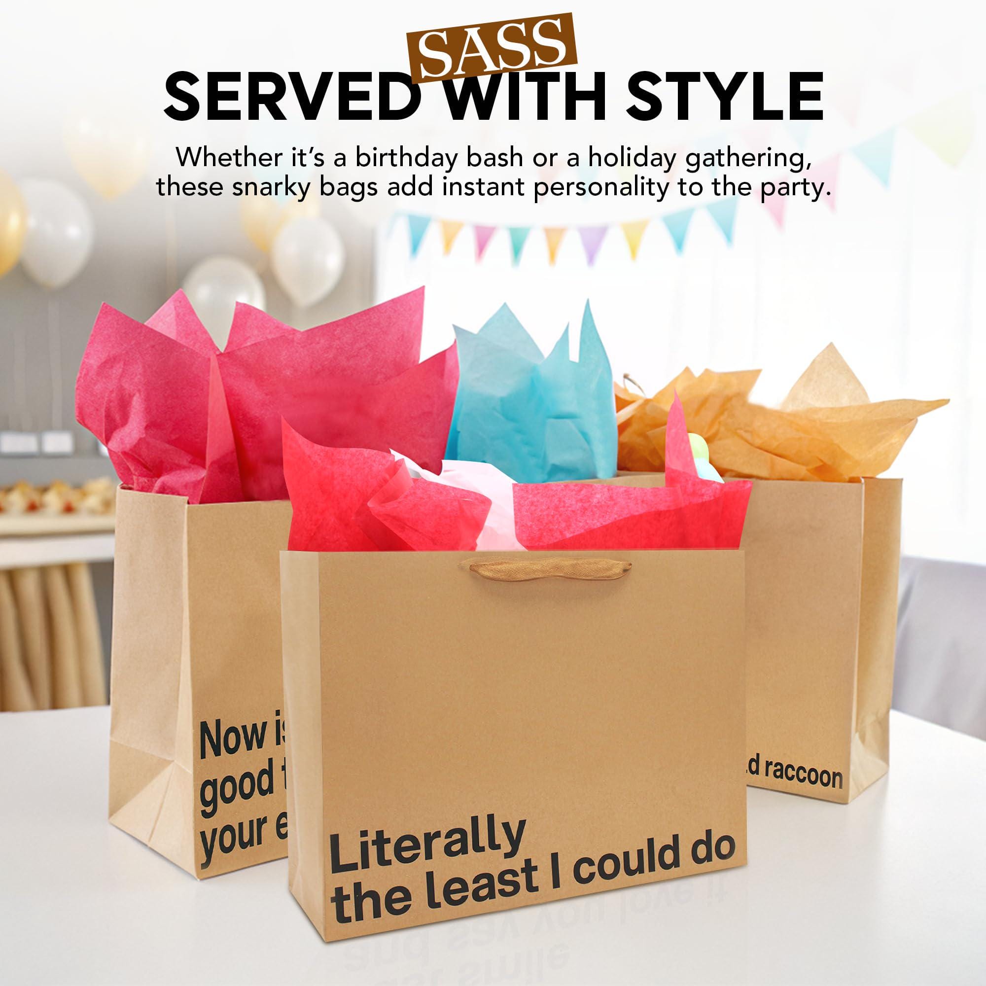 Funny Snarky Gift Bags - Set of 5 Large Kraft Paper Bags - Etsy
