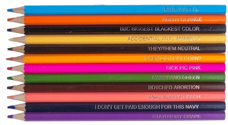 Offensive Colored Pencils, Adult Gag Gift, 48 Unique Colors - Etsy