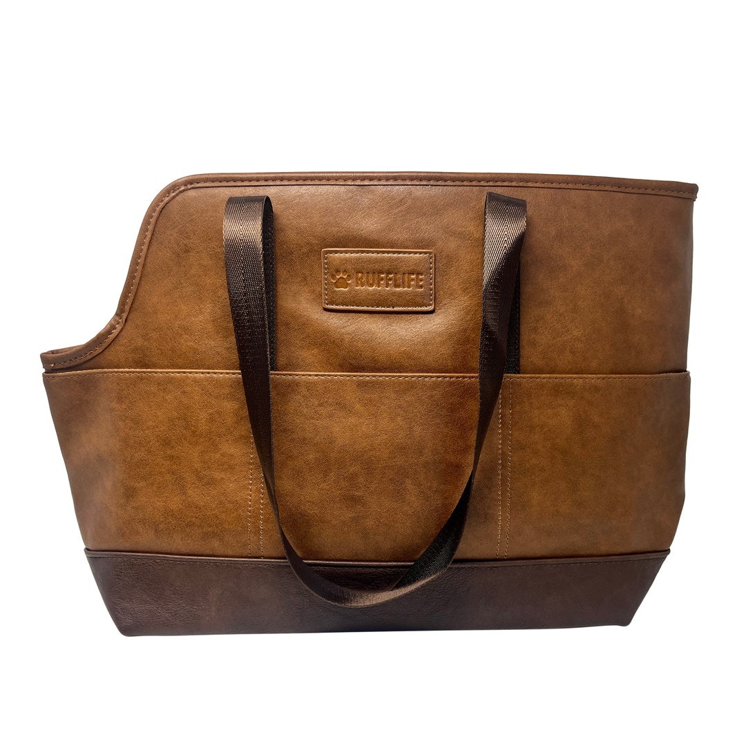 Brown Leather Dog Carrier Purse, Small Dogs, Tote - Etsy