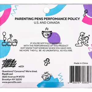 Parenting Pens, Funny Gag Gift, Sarcastic, Humor, Baby Shower, Pregnant ...