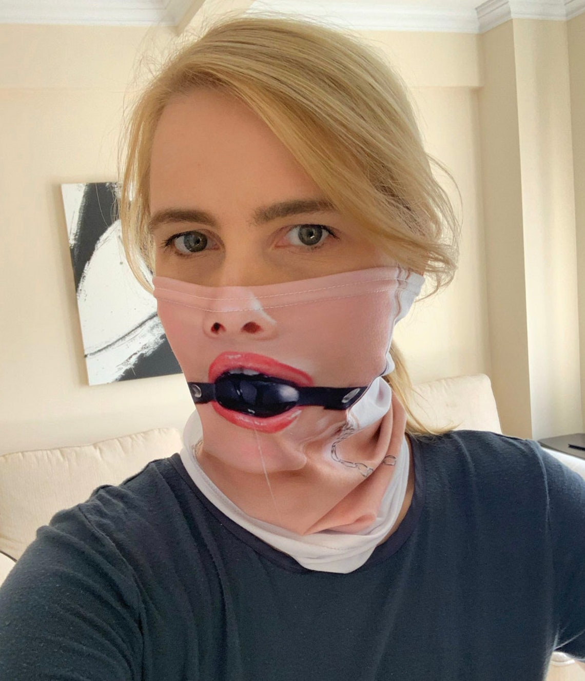 Ball Gag Face Mask Washable & Reusable Adult Funny - Etsy