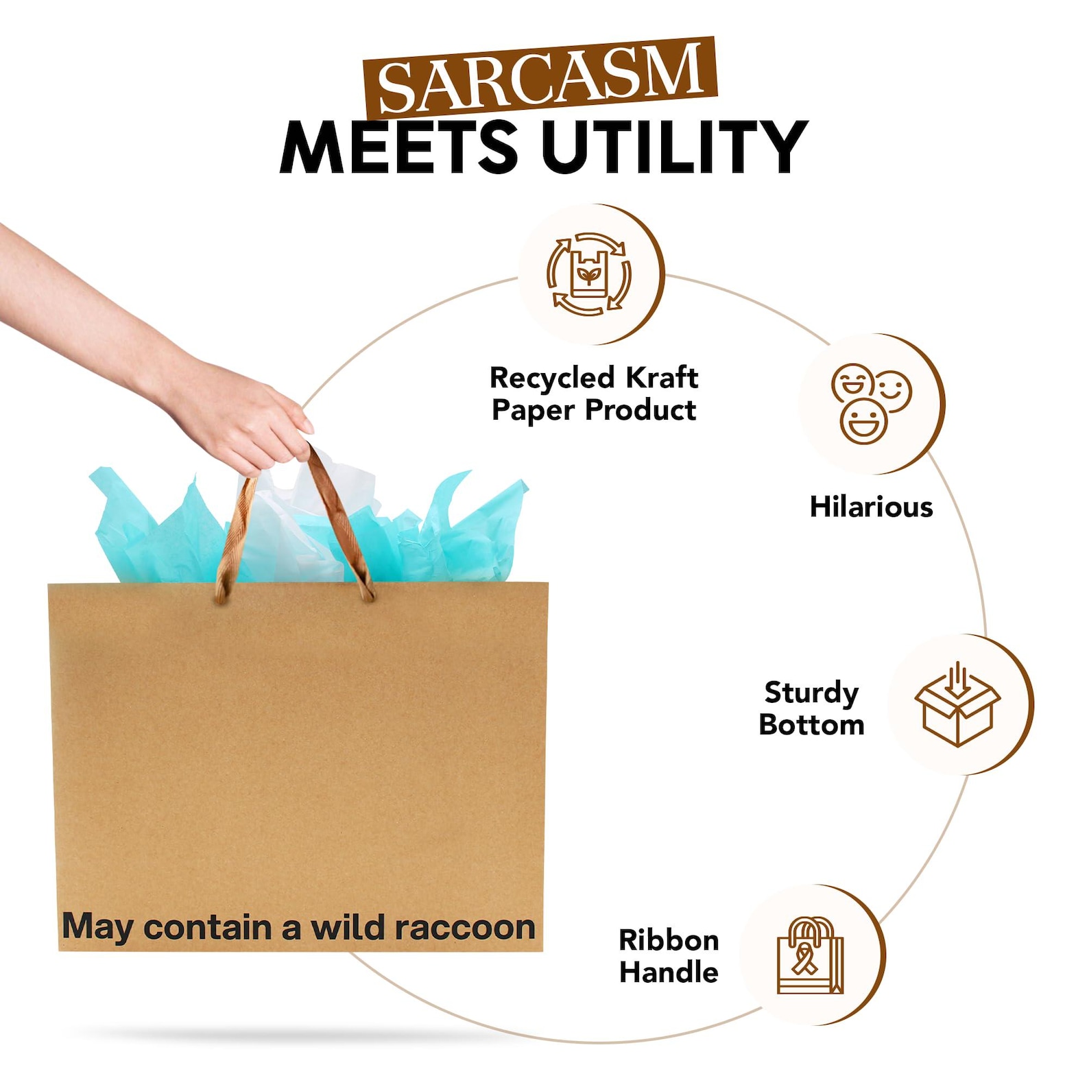 Funny Snarky Gift Bags - Set of 5 Large Kraft Paper Bags - Etsy