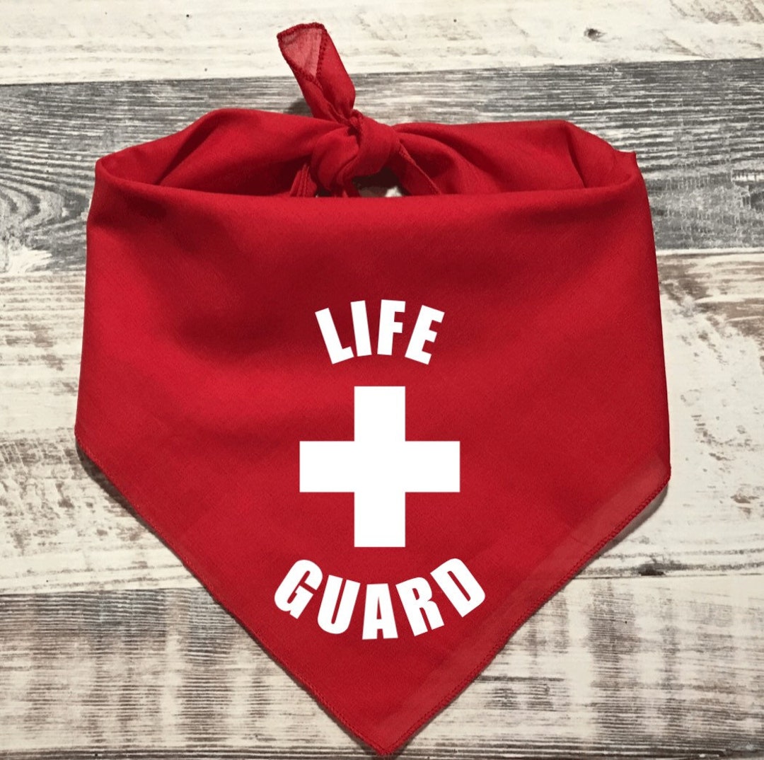 Life Guard Dog Bandana, Poolside Bandana, Lakeside Bandana, Swimming ...