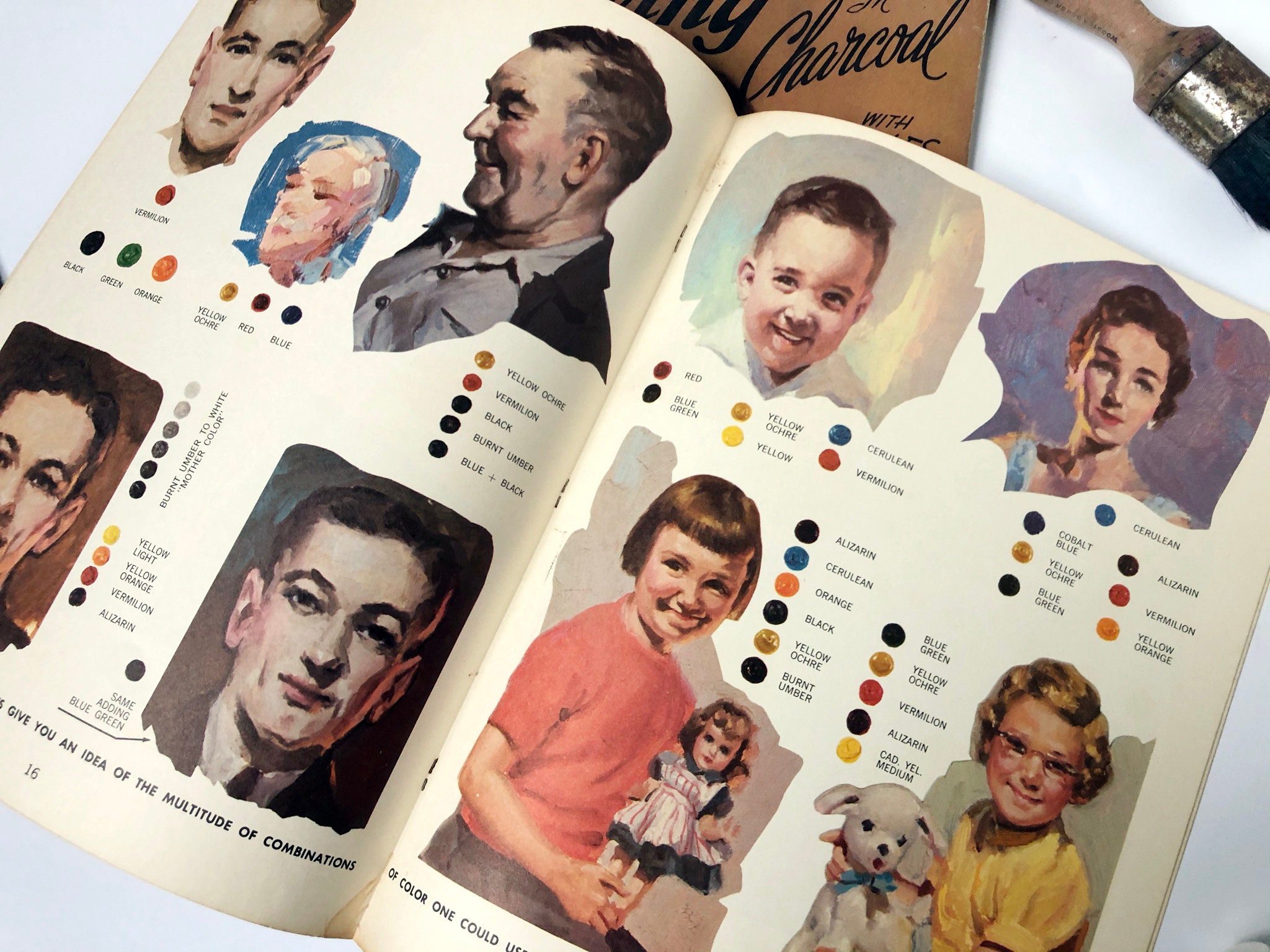 How To Use Color in Portraits and Drawing in Charcoal with | Etsy