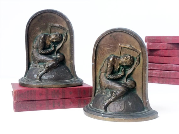 Lost Hope Cast Metal Bookends by Kronheim and Oldenbusch - Etsy