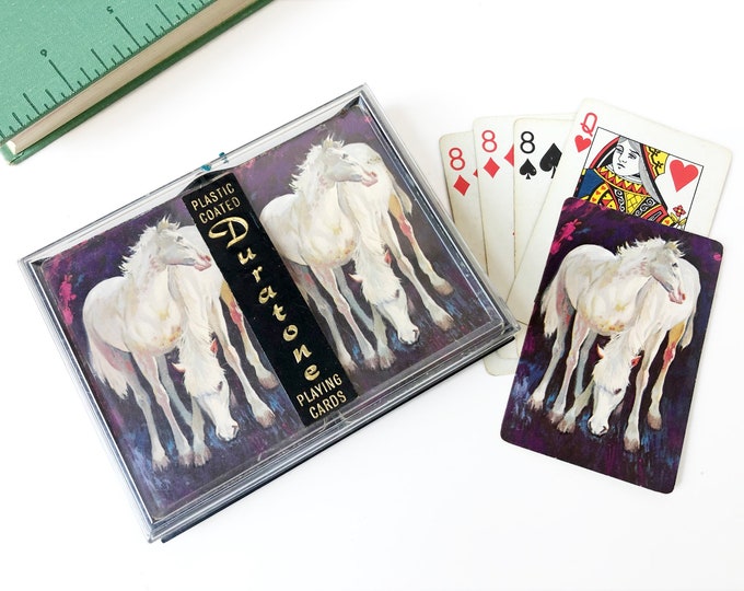 Horse Playing Cards Double Deck, Vintage Playing Cards by Duratone ...