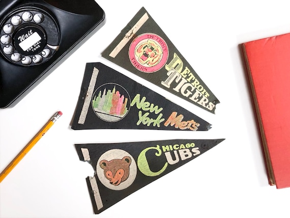 Banderines deportivos de recuerdo de béisbol de fieltro Mets - Etsy México