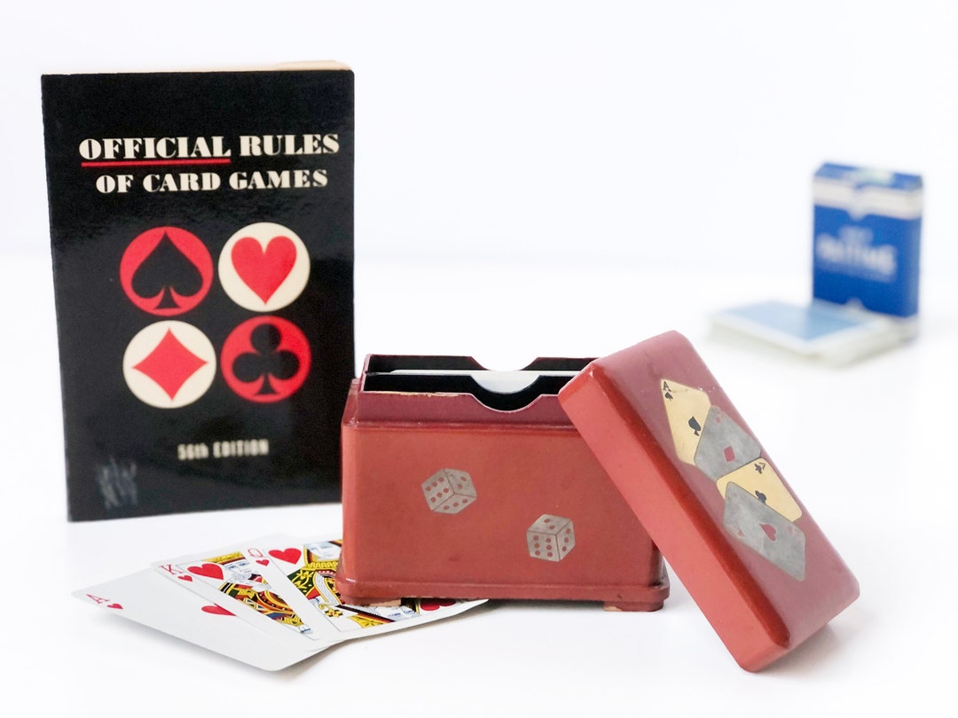 Wooden Playing Card Storage Box, Playing Card Storage Case, Vintage ...