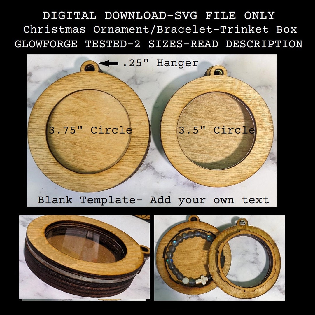 Trinket Shadowbox Christmas Ornament SVG Laser Engraving File Digital ...