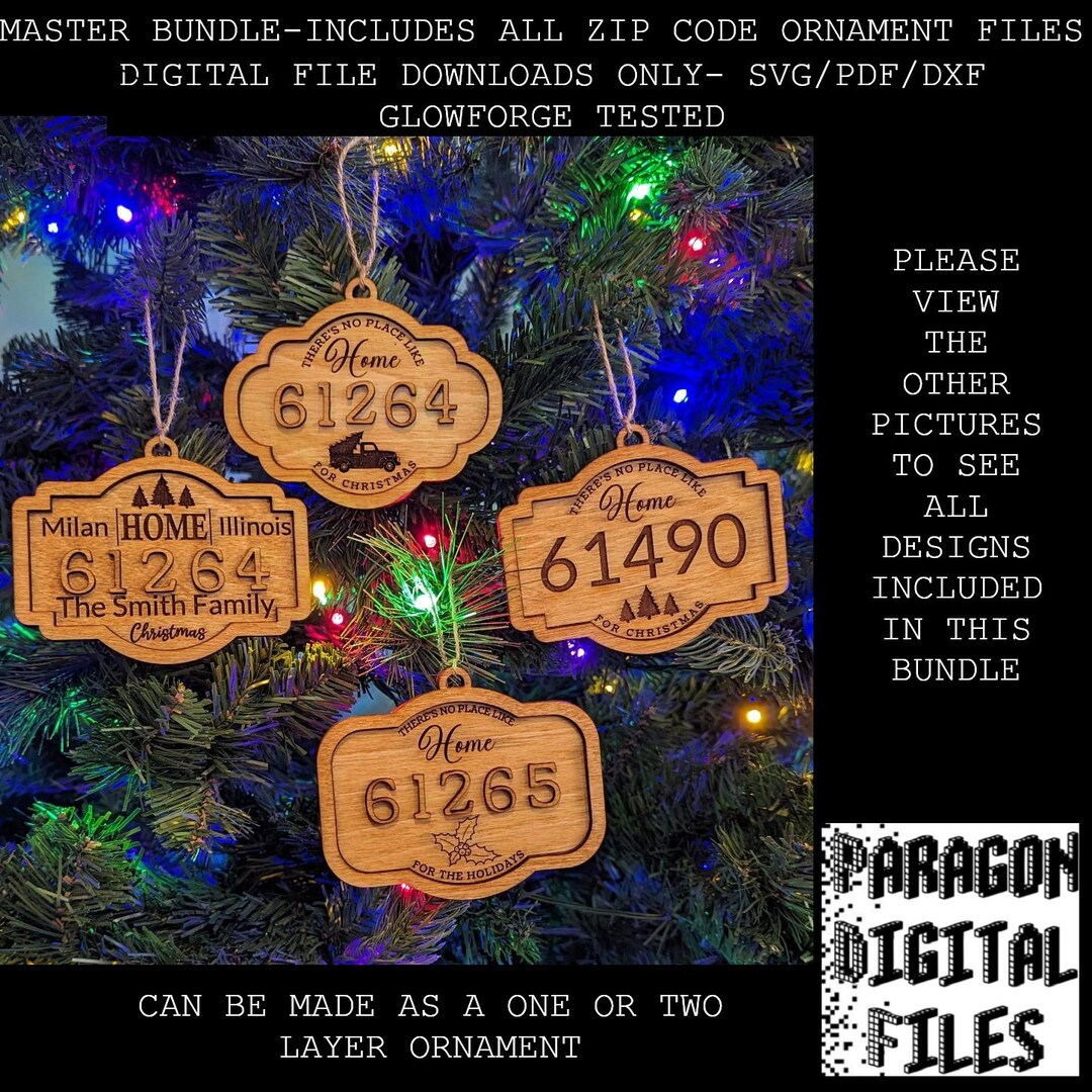 ZIP CODE Ornament Master Bundle Svg File, Address Christmas Ornament ...