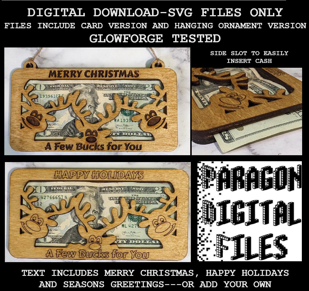 SVG Digital Download A FEW BUCKS Money Holder Christmas Card and ...