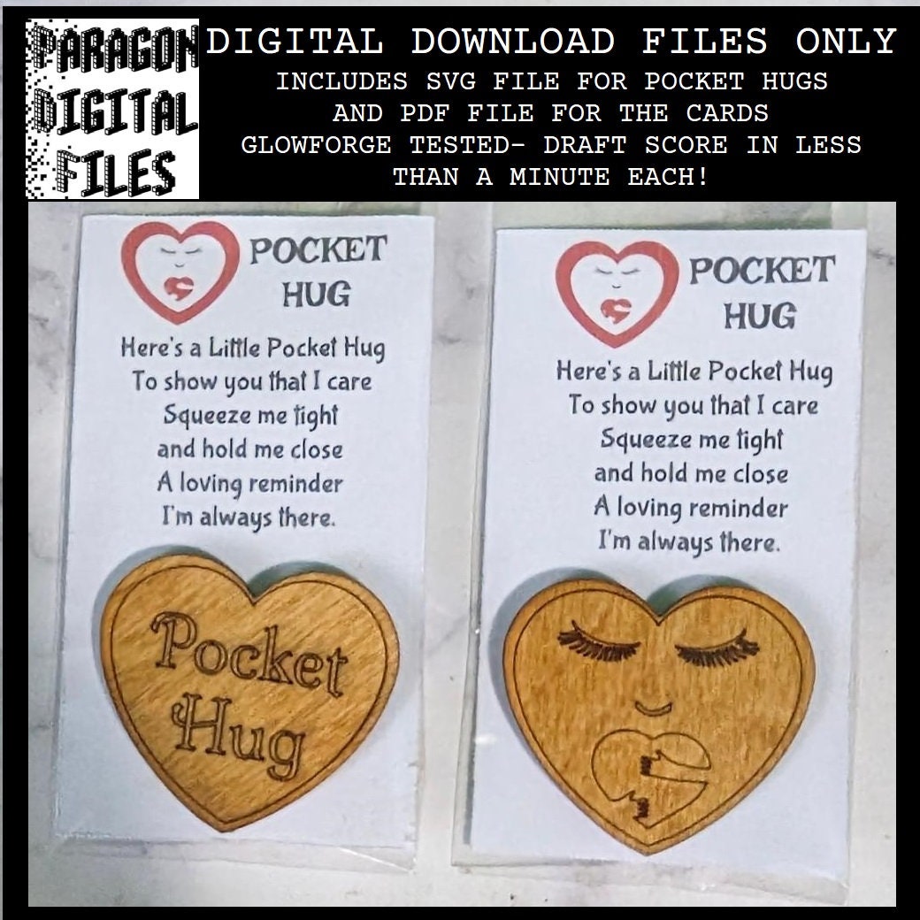 DIGITAL DOWNLOAD Heart Pocket Hug Bundle SVG File and Pdf Card - Etsy