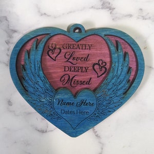 SVG File Digital Download MEMORIAL ORNAMENT Angel Wings Heaven in ...