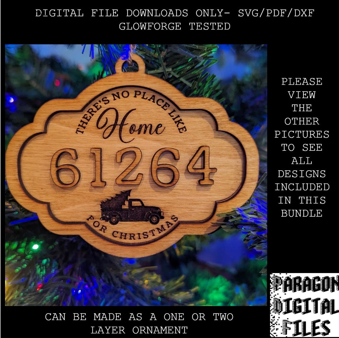ZIP CODE Ornament Bundle Style 2, Address Christmas Ornament, Digital ...