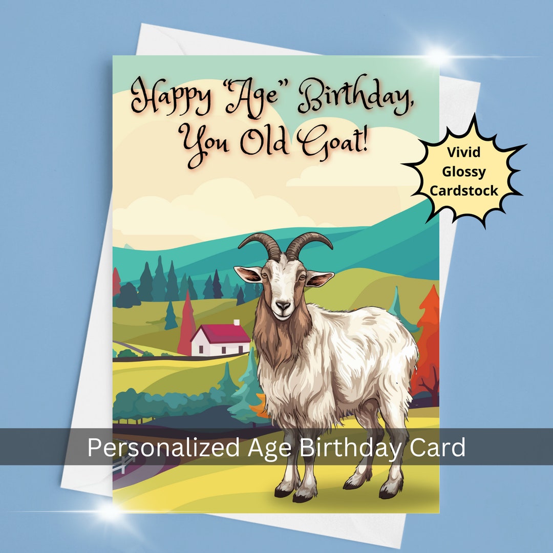 Goat Lovers Custom Birthday Card Customizable Age Birthday - Etsy