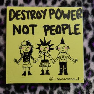 Destroy Power Not People Sticker - Etsy