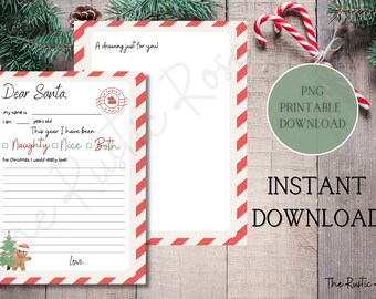 Santa Printable Postcard Letter to the North Pole - Etsy