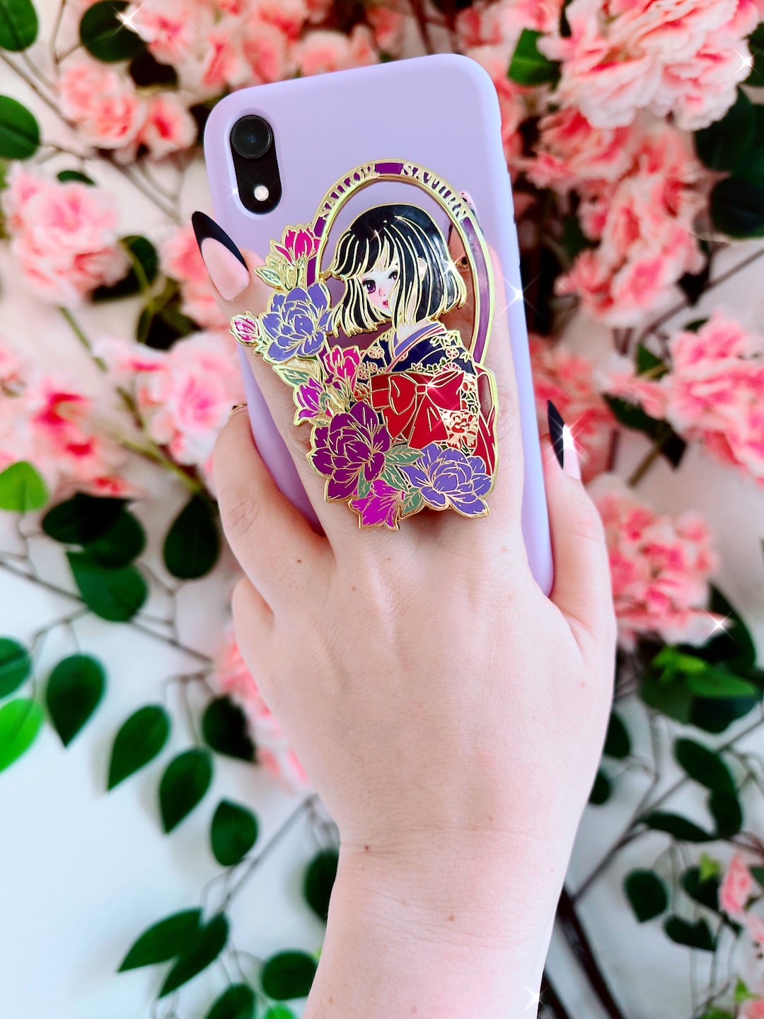 Saturn Enamel Pin Phone Holder Grip - Etsy