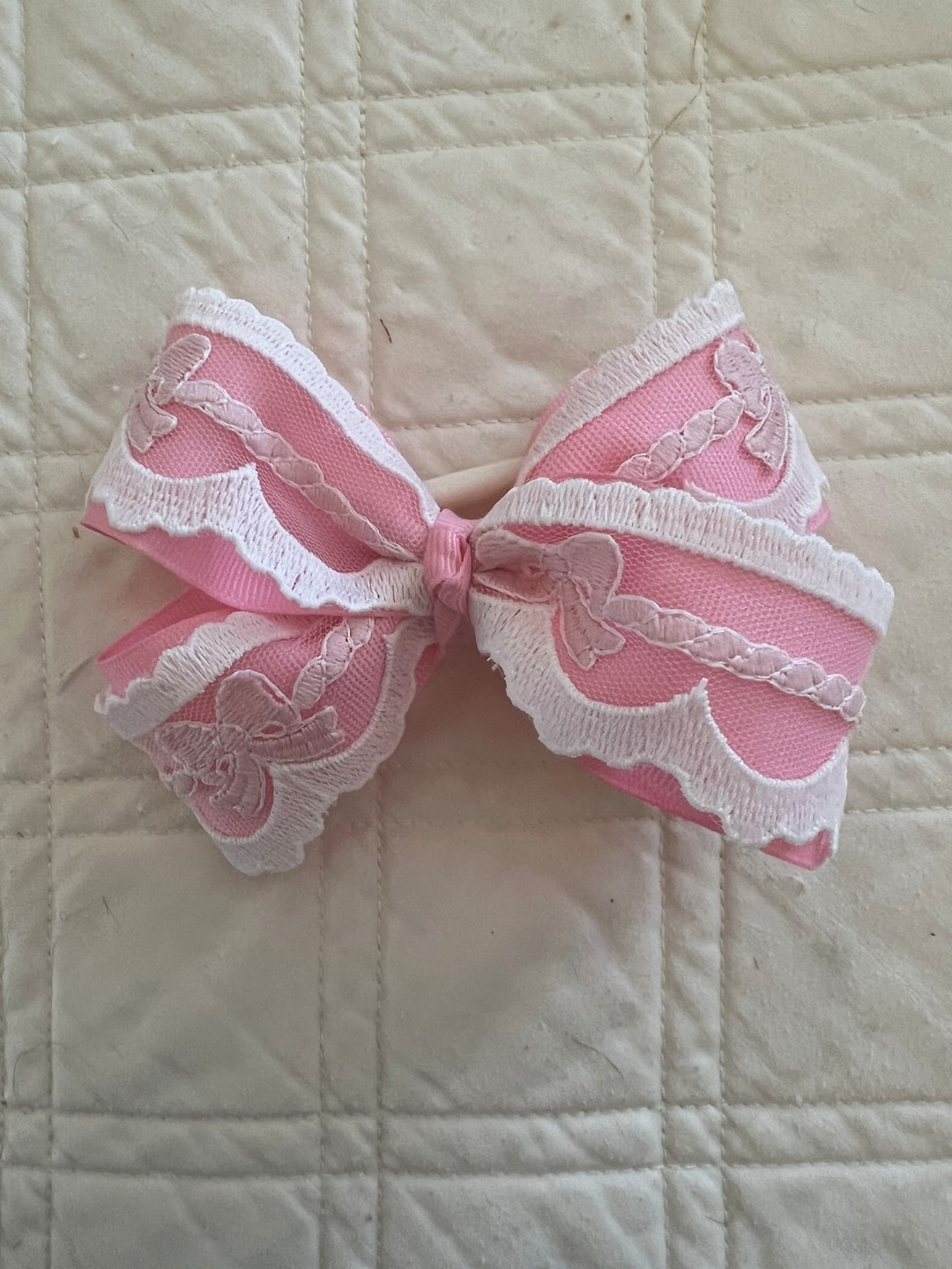 Baby Girl Pink Bow, With Bow Lace. - Etsy