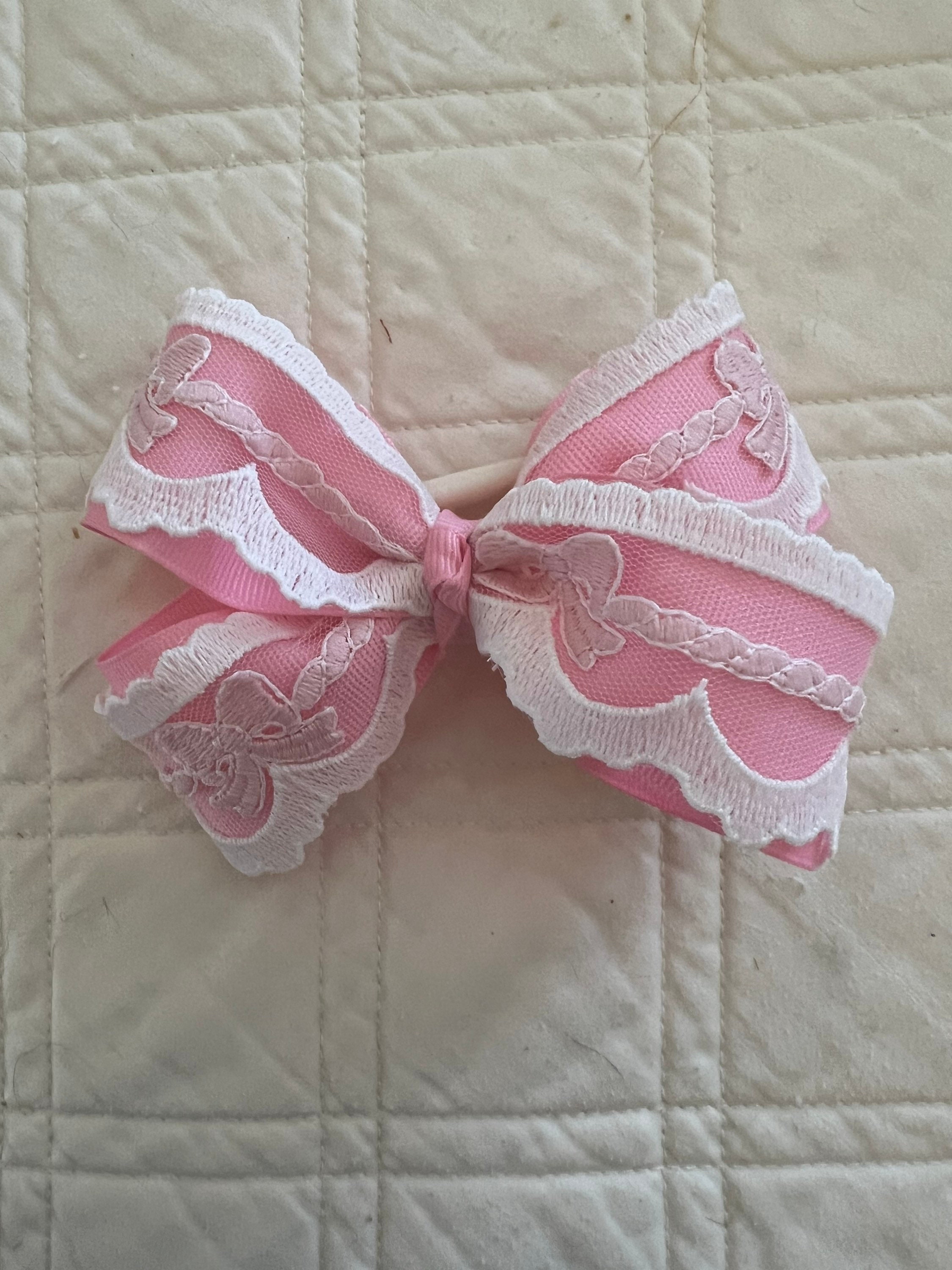 Baby Girl Pink Bow, With Bow Lace. - Etsy