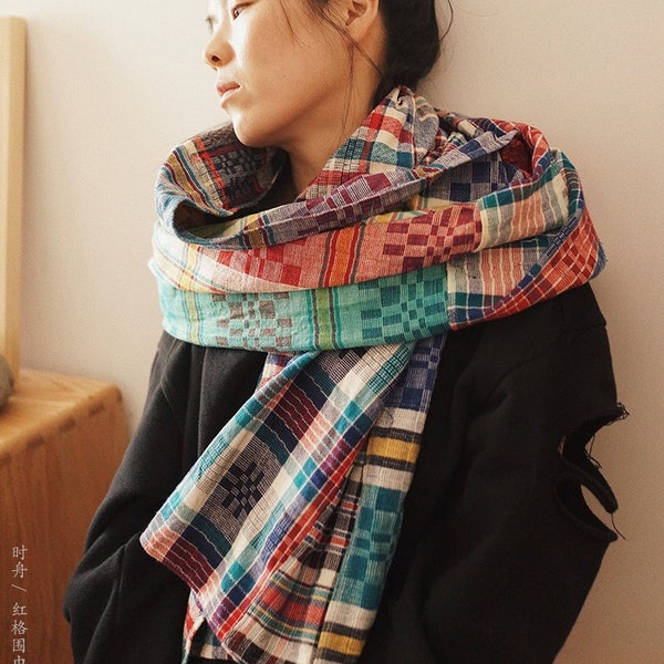 Crochet Plaid Scarf - Etsy