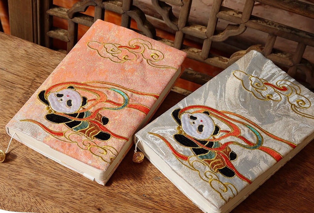 Dunhuang Embroidered Book Cover A5/A6 Notebook, Flying Panda, Luxurious ...