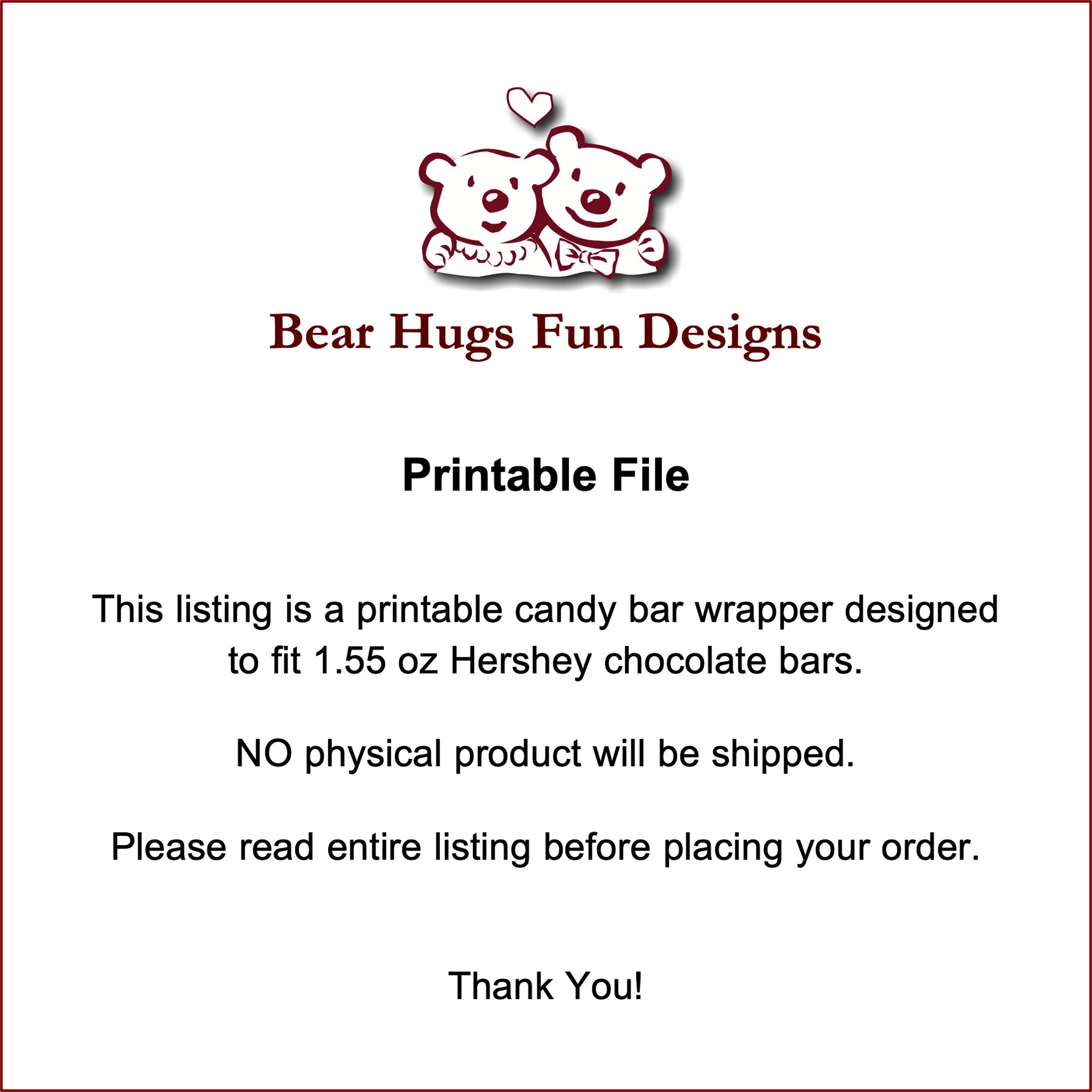 Thank You Candy Bar Wrapper with QR Code Song Smile Candy | Etsy