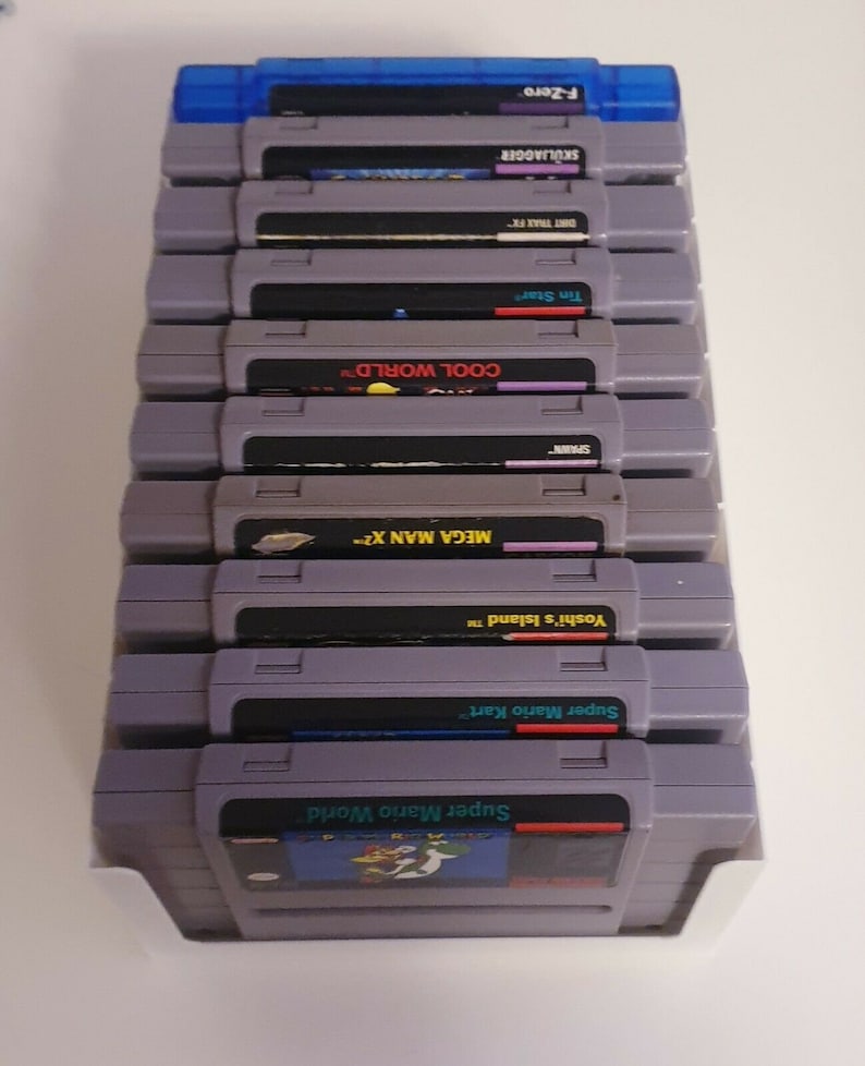 Super Nintendo SNES Game Cartridge Tray (holds 10) Rack/stand/storage ...