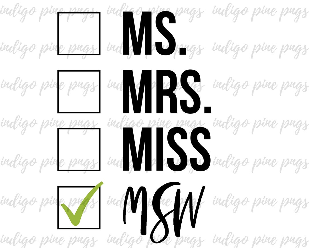 MSW SVG, Masters in Social Work PNG, Msw Sublimation Design, Msw ...