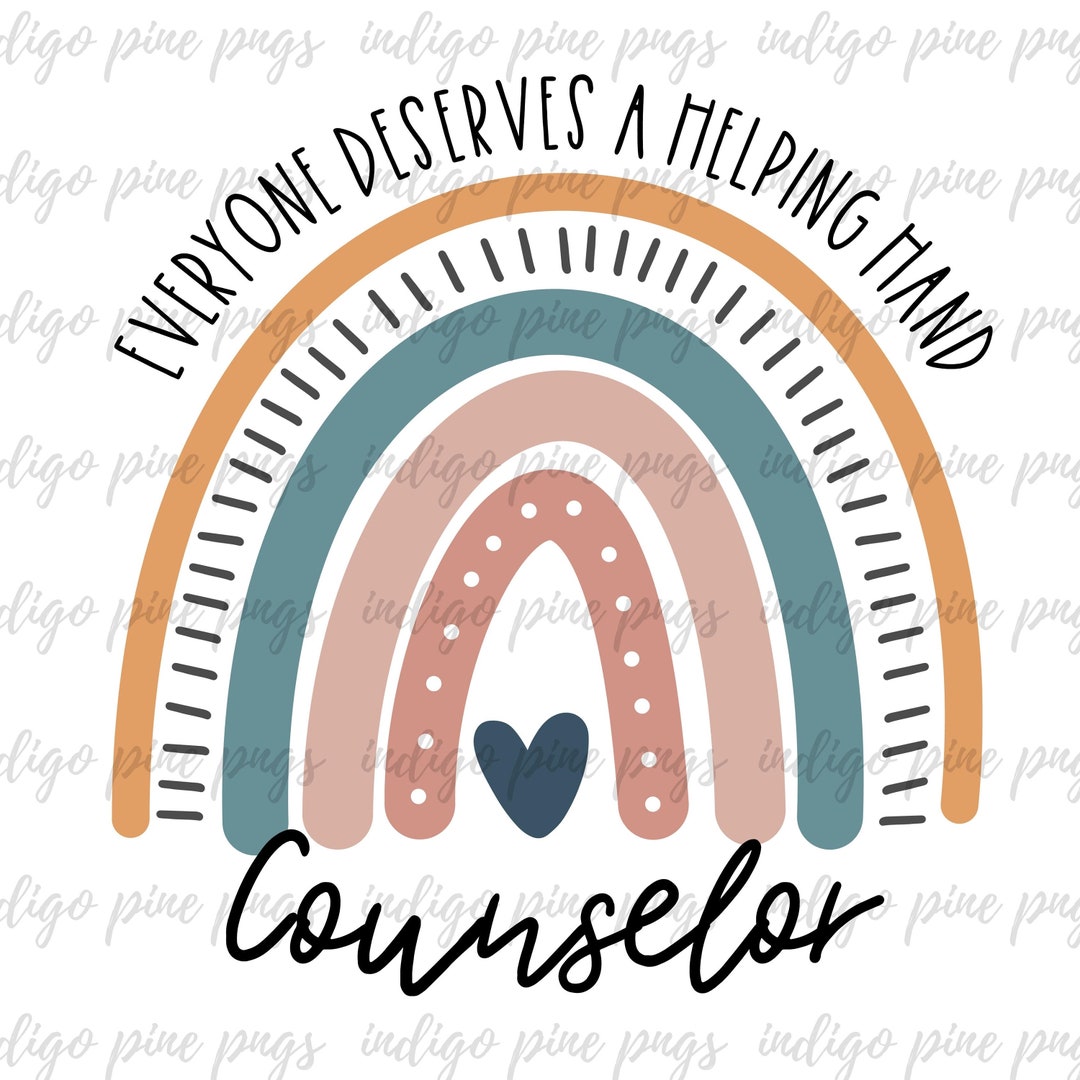 Counselor PNG, Counselor SVG, School Counselor Boho Rainbow ...