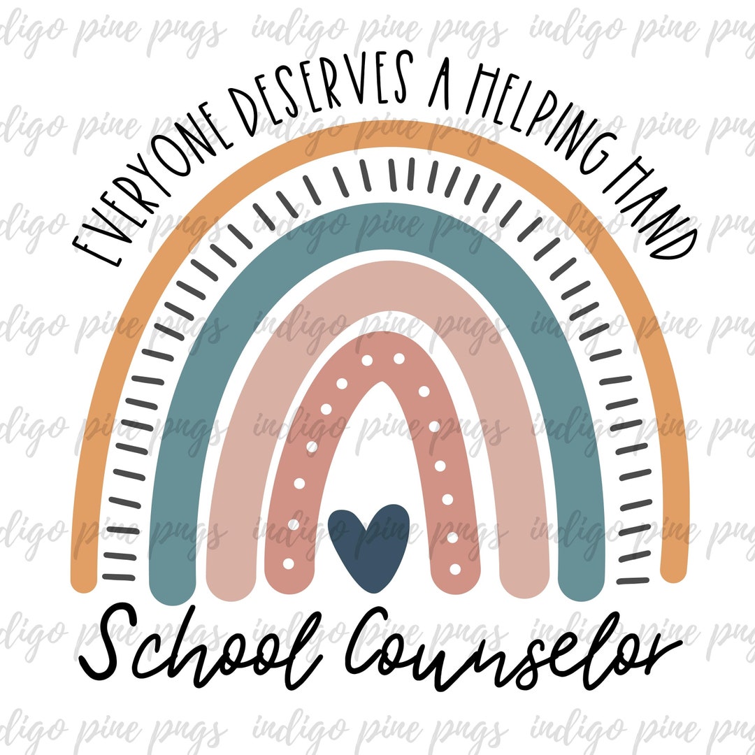 School Counselor PNG, School Counselor SVG, Boho Rainbow, Sublimation ...