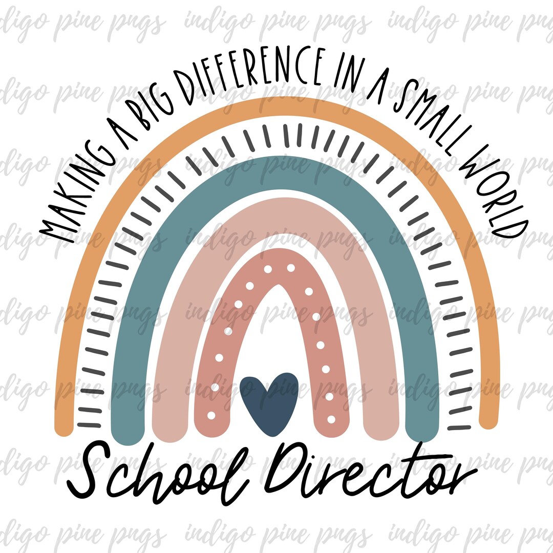 School Director PNG, School Director SVG, Boho Rainbow, Sublimation ...