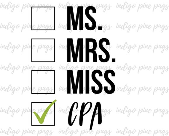 Certified Public Accountant SVG CPA PNG Cpa Sublimation | Etsy