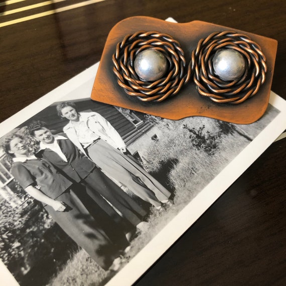 1940s Pedro Pujol Copper Brooch - Signed - Gem