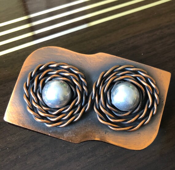 1940s Pedro Pujol Copper Brooch - Signed - Gem