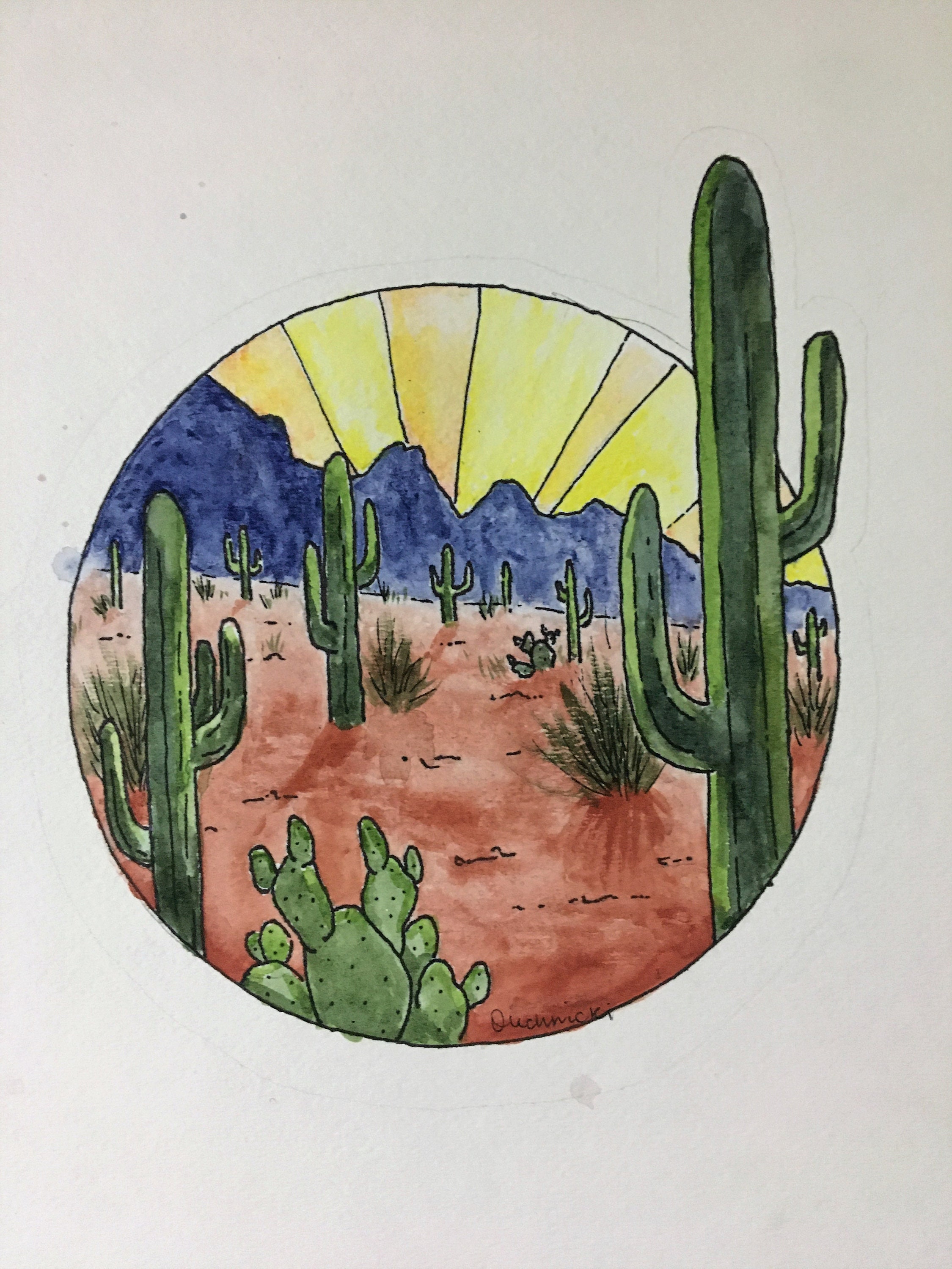 Arizona Saguaro Art Print - Etsy