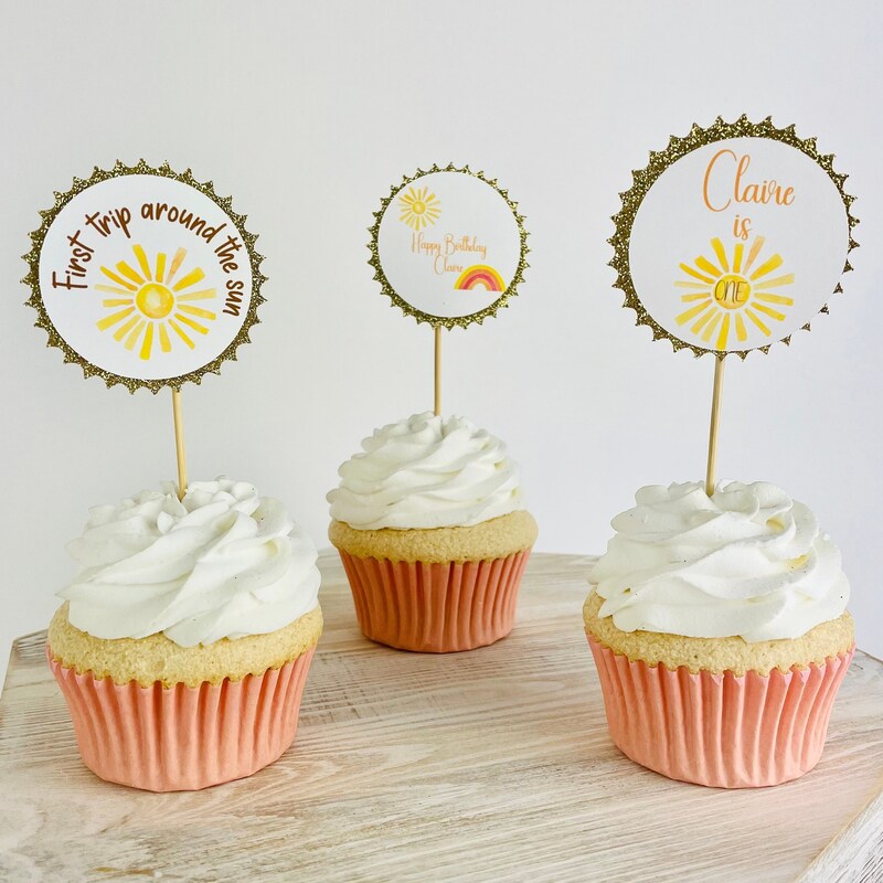 Sun Cupcake Toppers - Etsy