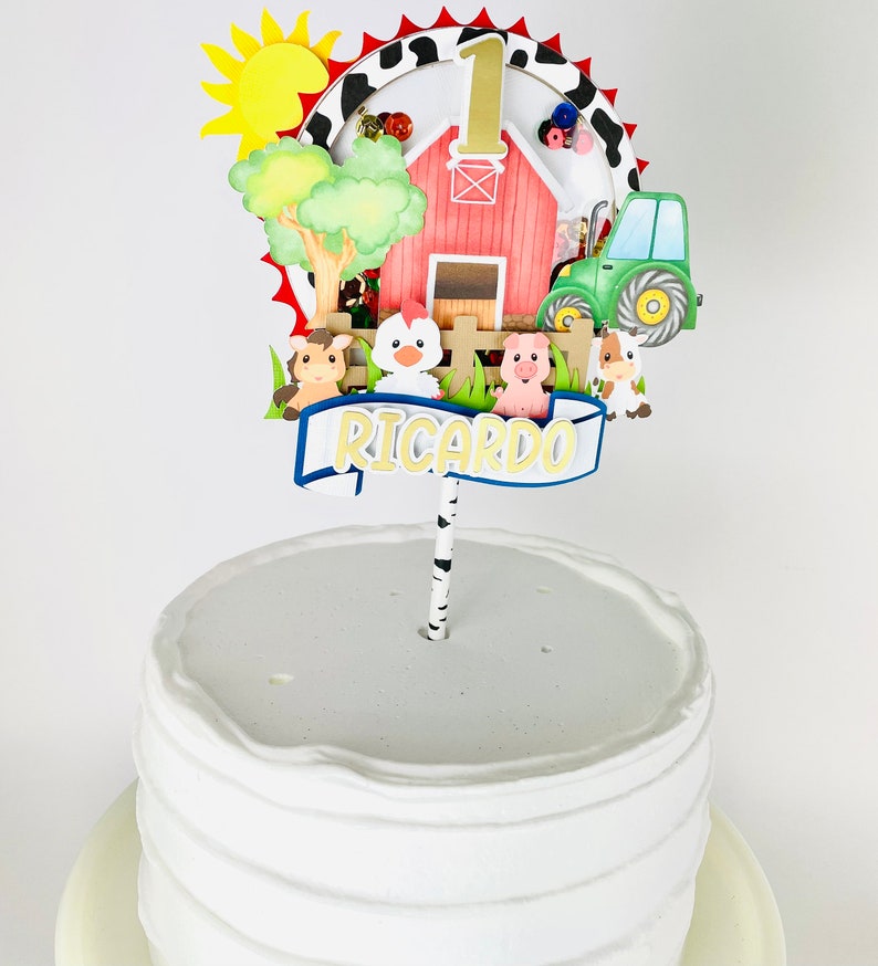Farm Cake Topper Barnyard Cake Topper 1st Birthday Cake - Etsy